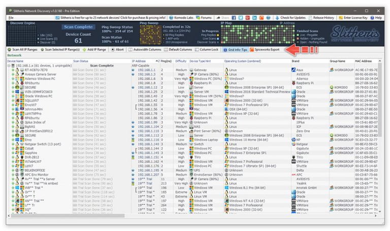 Spiceworks Inventory enhanced by Slitheris - Komodo Labs